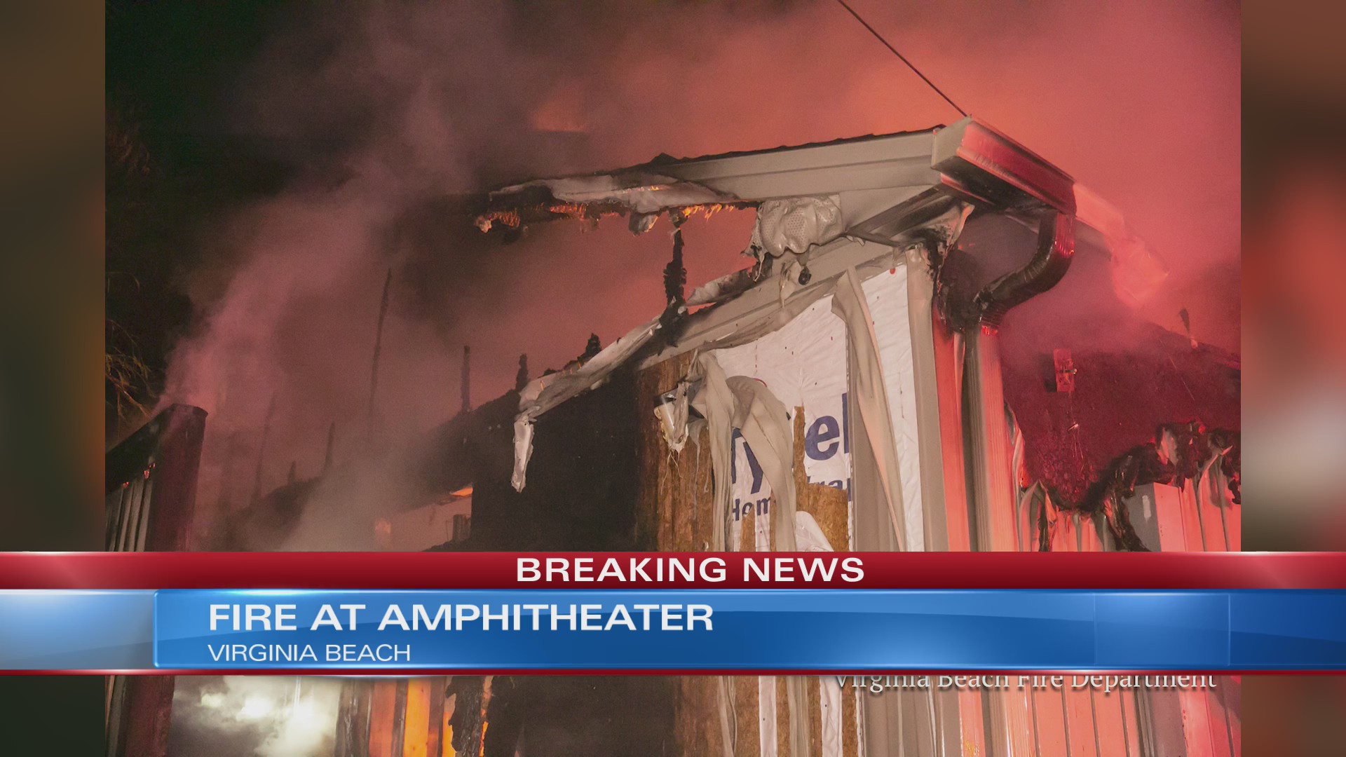 Firefighter injured following massive fire at VB Amphitheater – WAVY.com