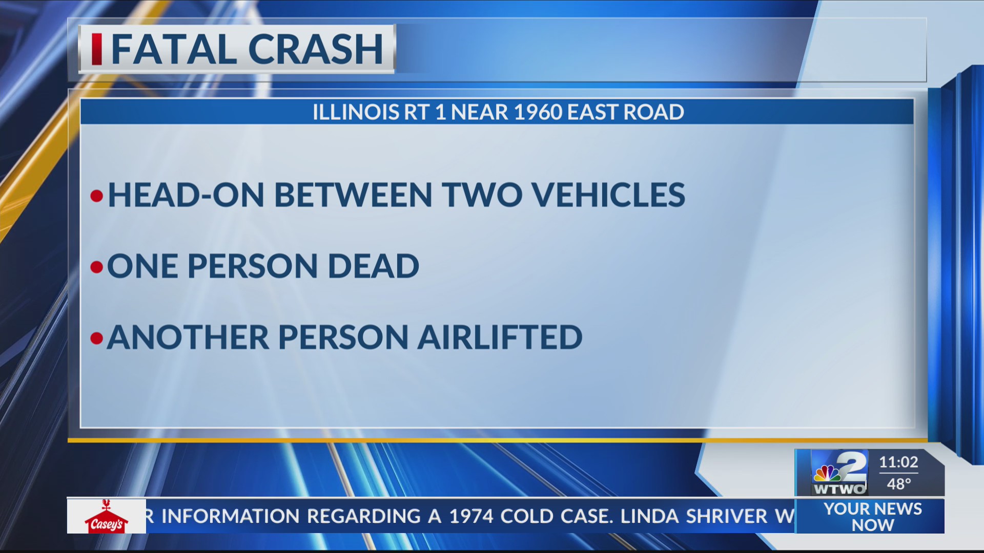 Illinois Route 1 closed due to Edgar County fatal head-on crash ...
