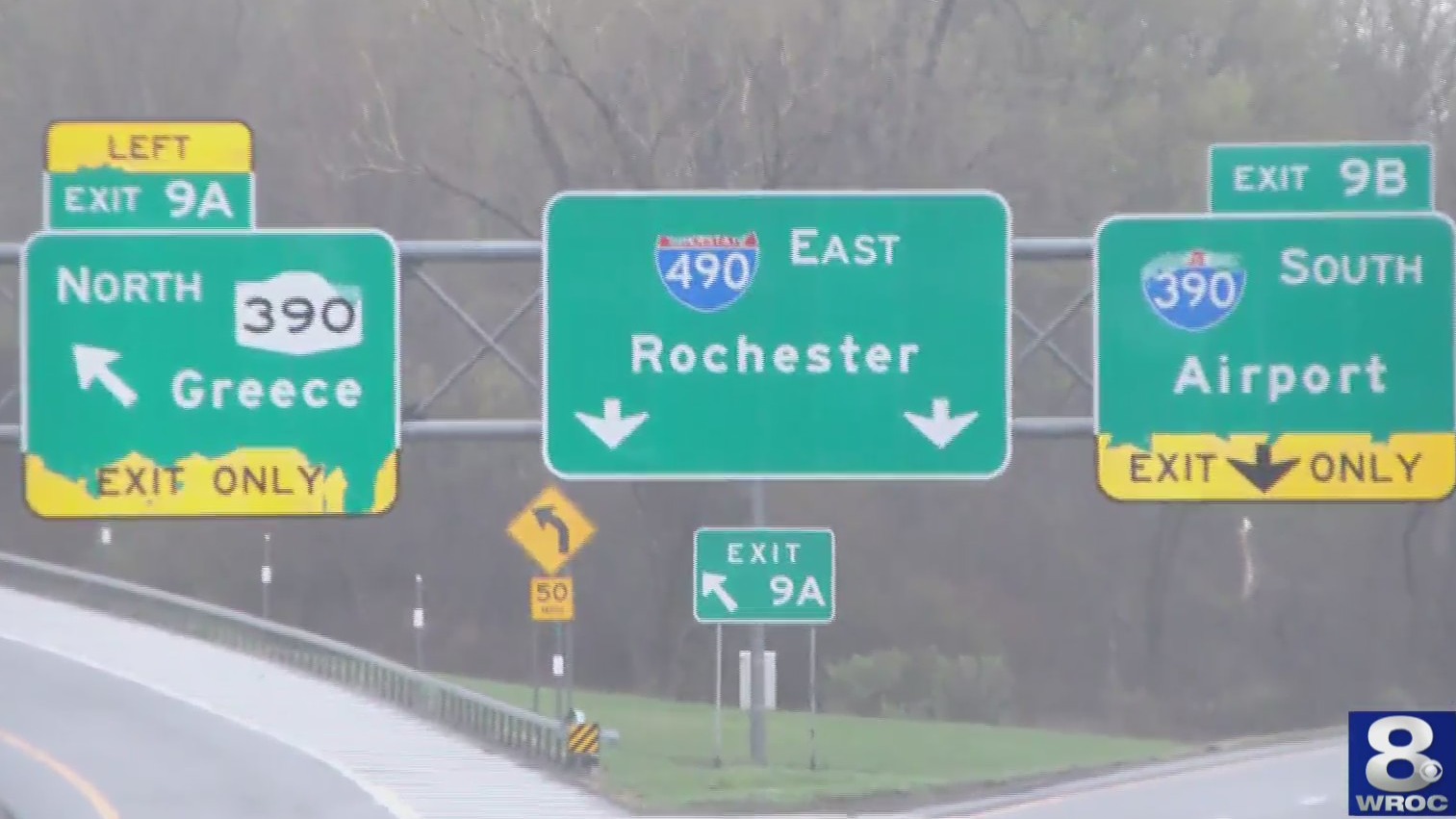 Department of Transportation ‘aware’ of peeling I-490 road signs ...