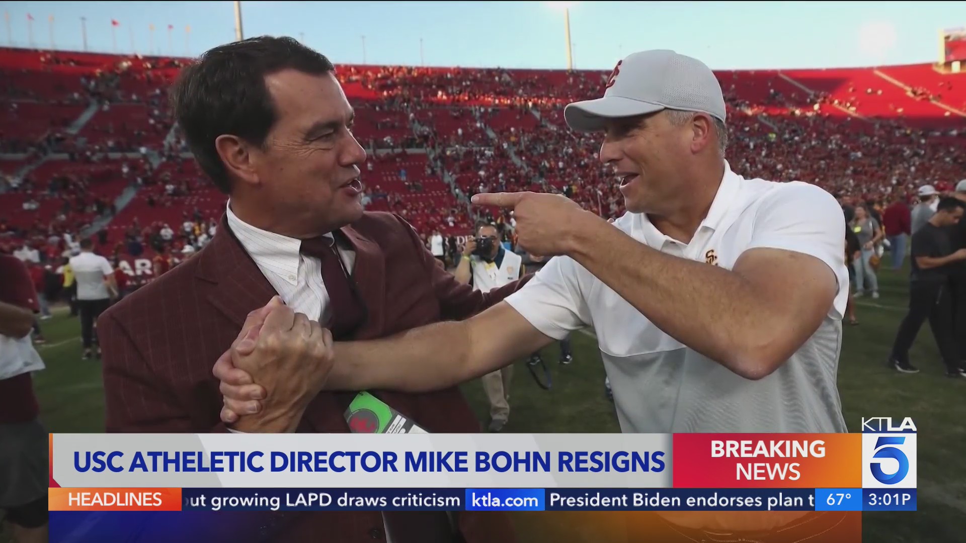 USC Athletic Director Mike Bohn resigns – KTLA