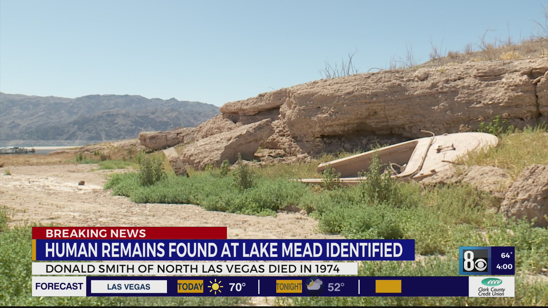 Skeletal remains from Lake Mead are from person who died nearly 49 ...