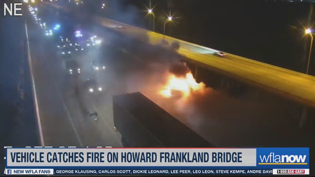Vehicle catches fire on Howard Frankland Bridge – WFLA