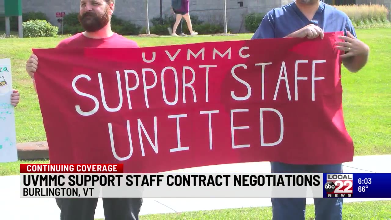 UVMMC support staff nearing end of contract negotiations – ABC22 & FOX44