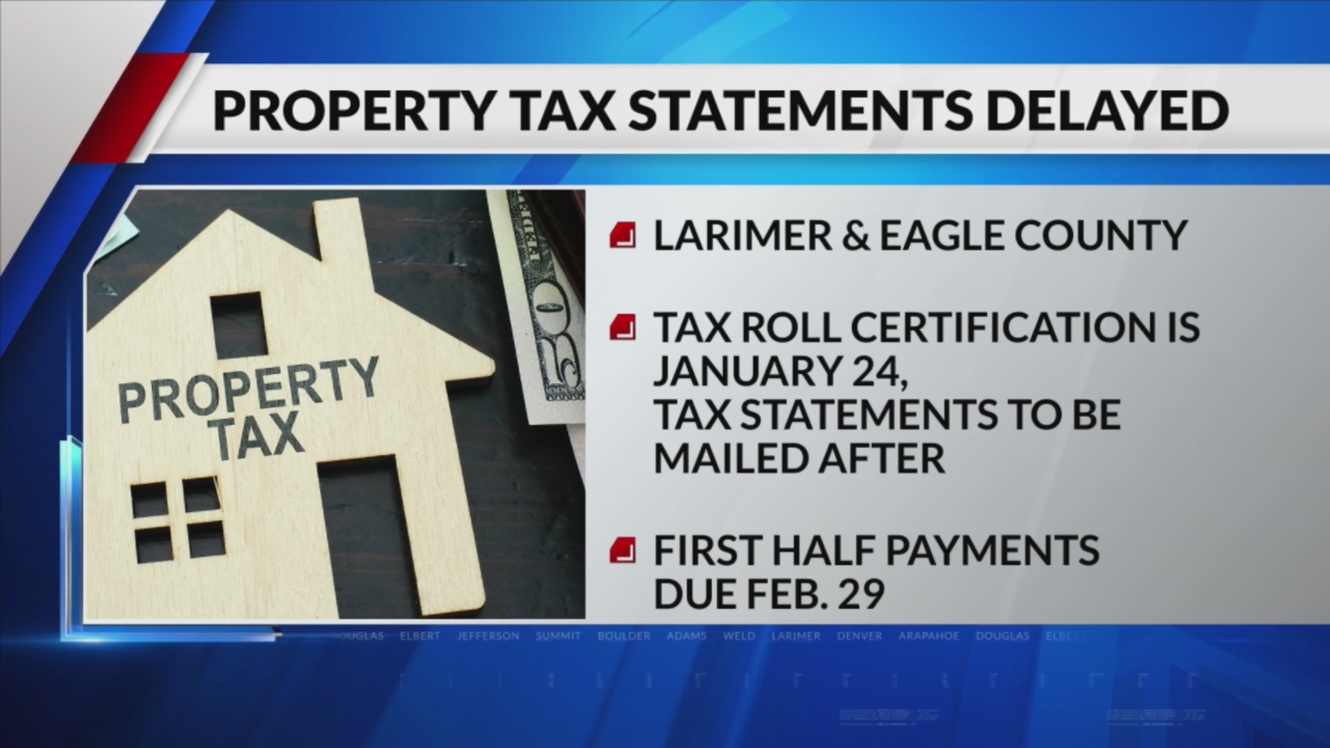 2 Colorado counties’ property tax statements delayed – FOX31 Denver