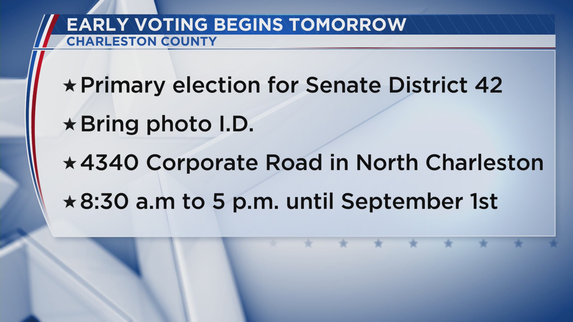 Early voting begins for State Senate District 42 primary – WCBD News 2