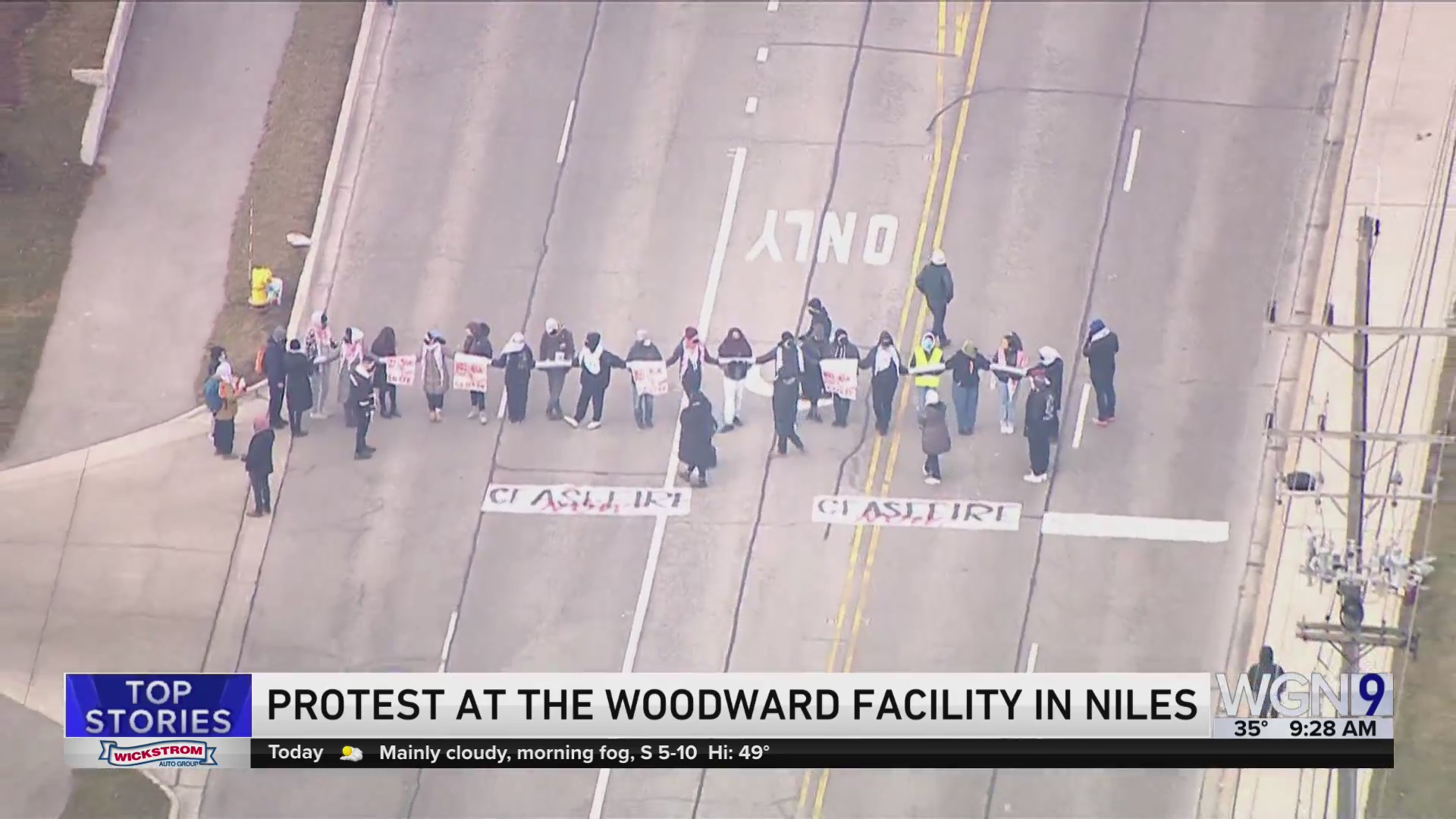 Protest at the Woodward facility in Niles – WGN-TV