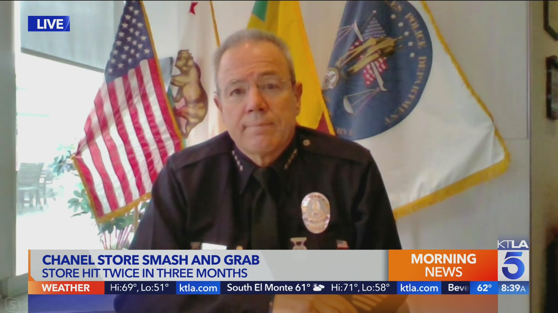 LAPD Chief Moore talks city council investigation, recent smash and ...