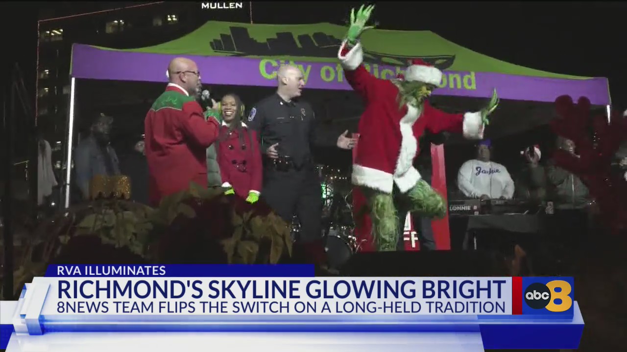 Families enjoy the lighting of the city’s skyline during RVA ...