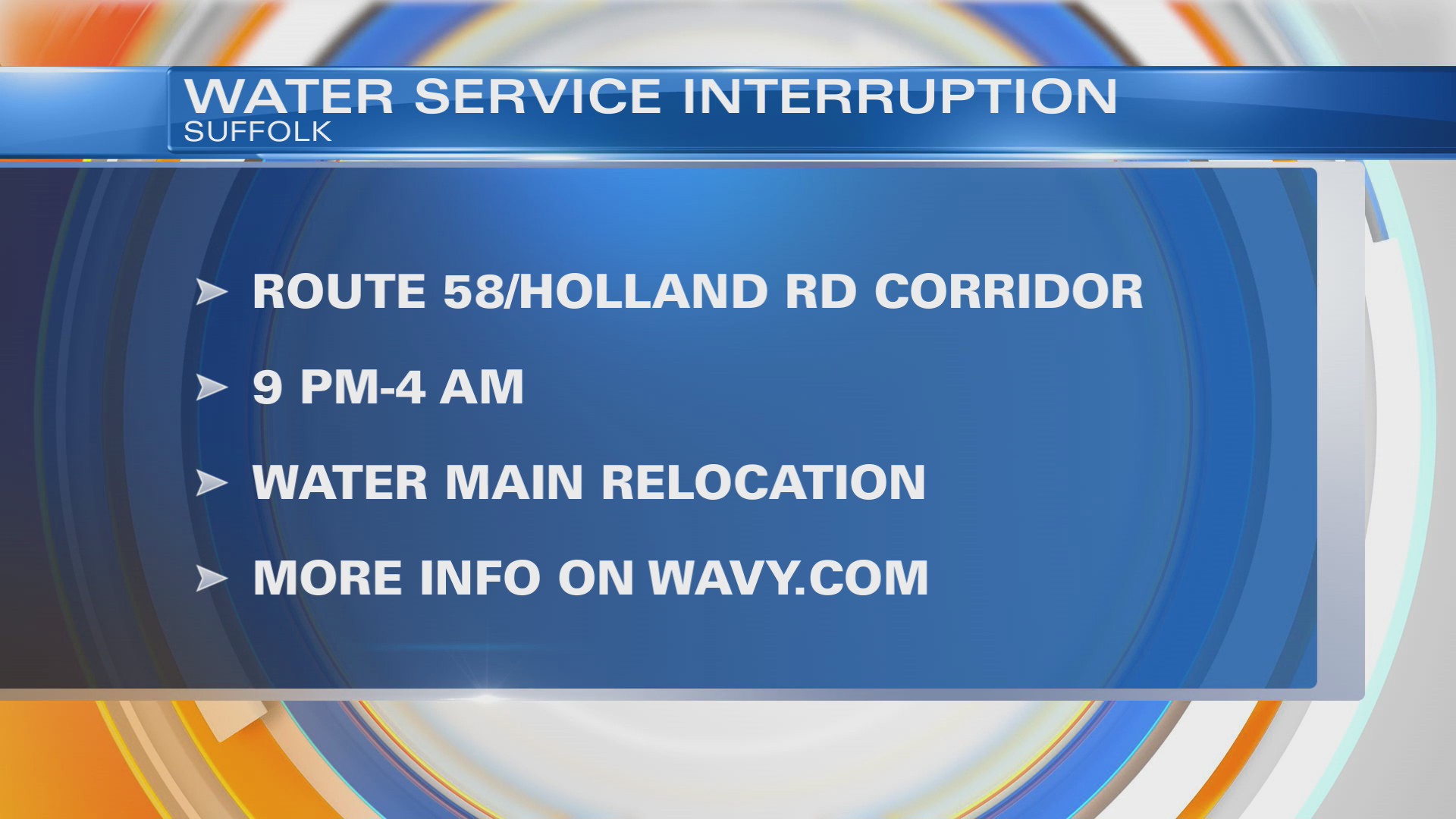 Suffolk Public Utilities schedules water disruption – WAVY.com