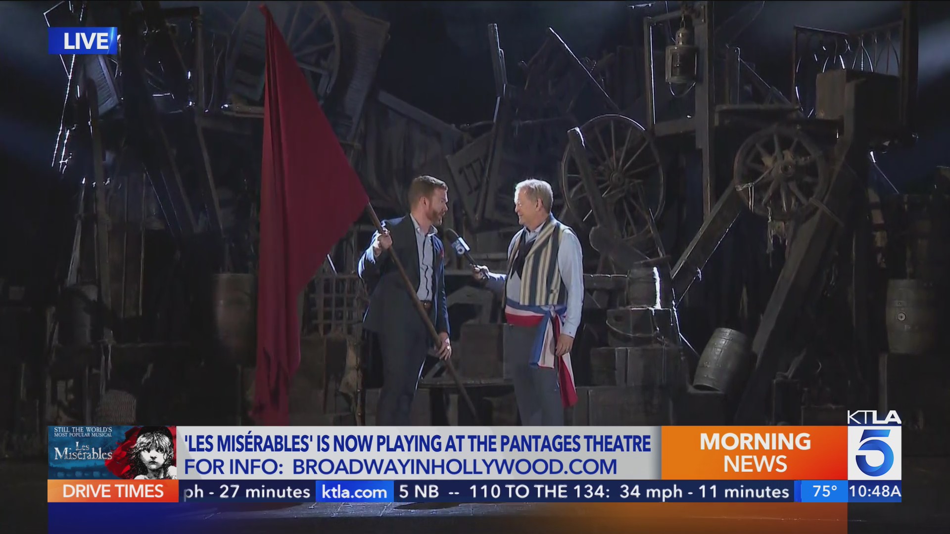 KTLA 5’s Sam Rubin waves the ‘Les Misérables’ iconic flag – KTLA