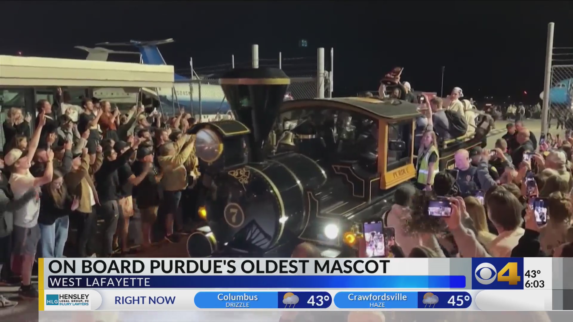 Riding the Boilermaker Special, Purdue’s oldest mascot – Fox 59