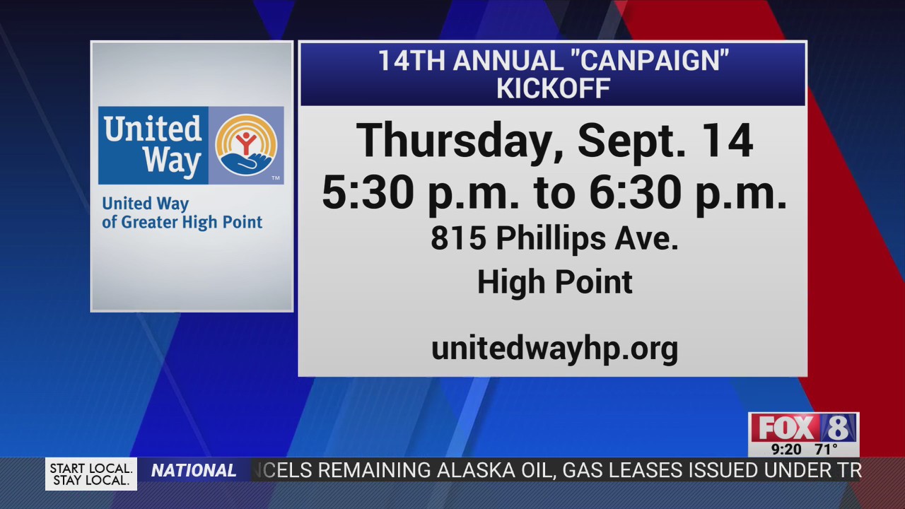 United Way of Greater High Point kicks off their 14th annual “CANpaign ...
