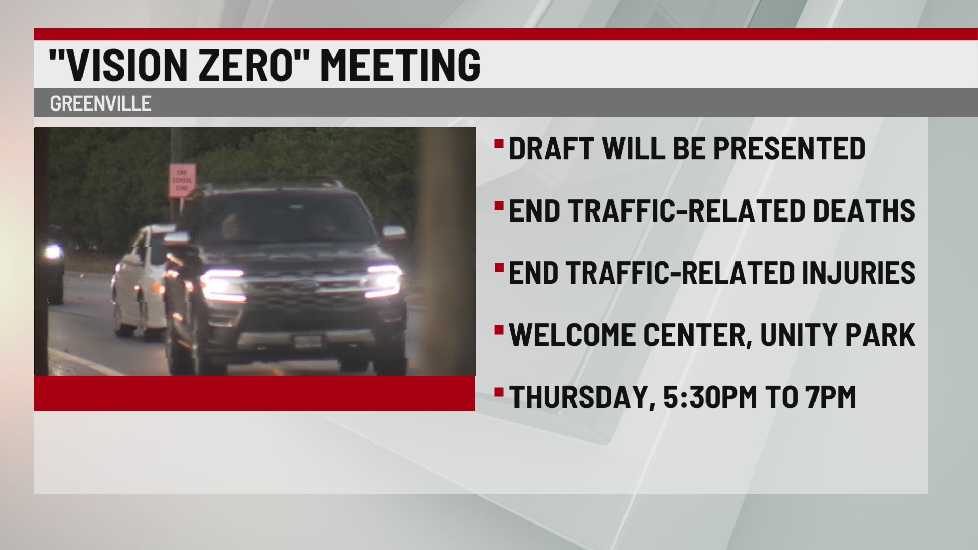 Greenville leaders to hold ‘Vision Zero’ meeting Tuesday – WSPA 7NEWS