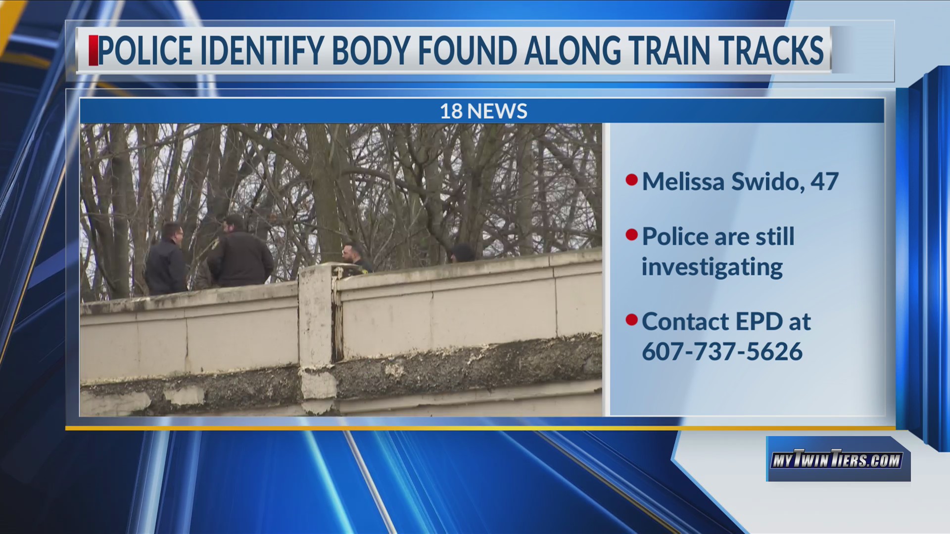 Identity of woman found dead on Elmira train bridge released – WETM ...