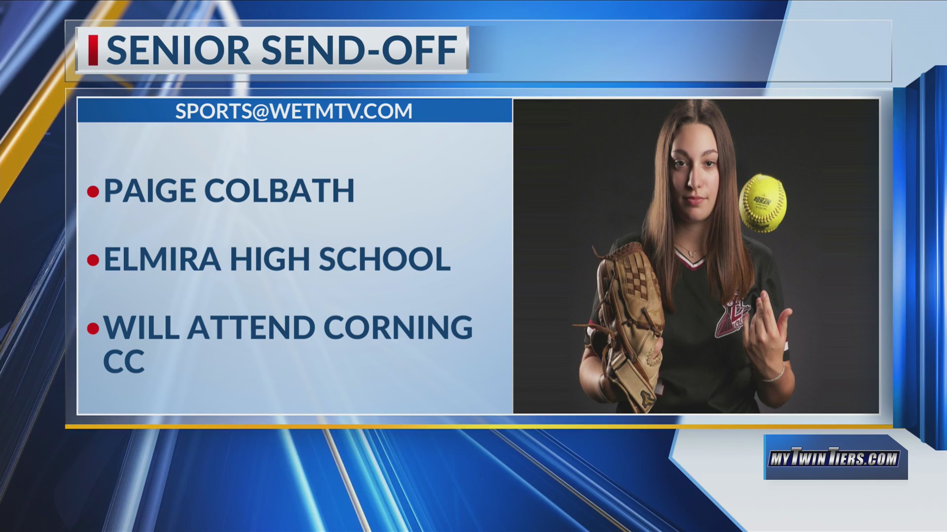 Senior Send-Off – Elmira’s Paige Colbath – WETM – MyTwinTiers.com