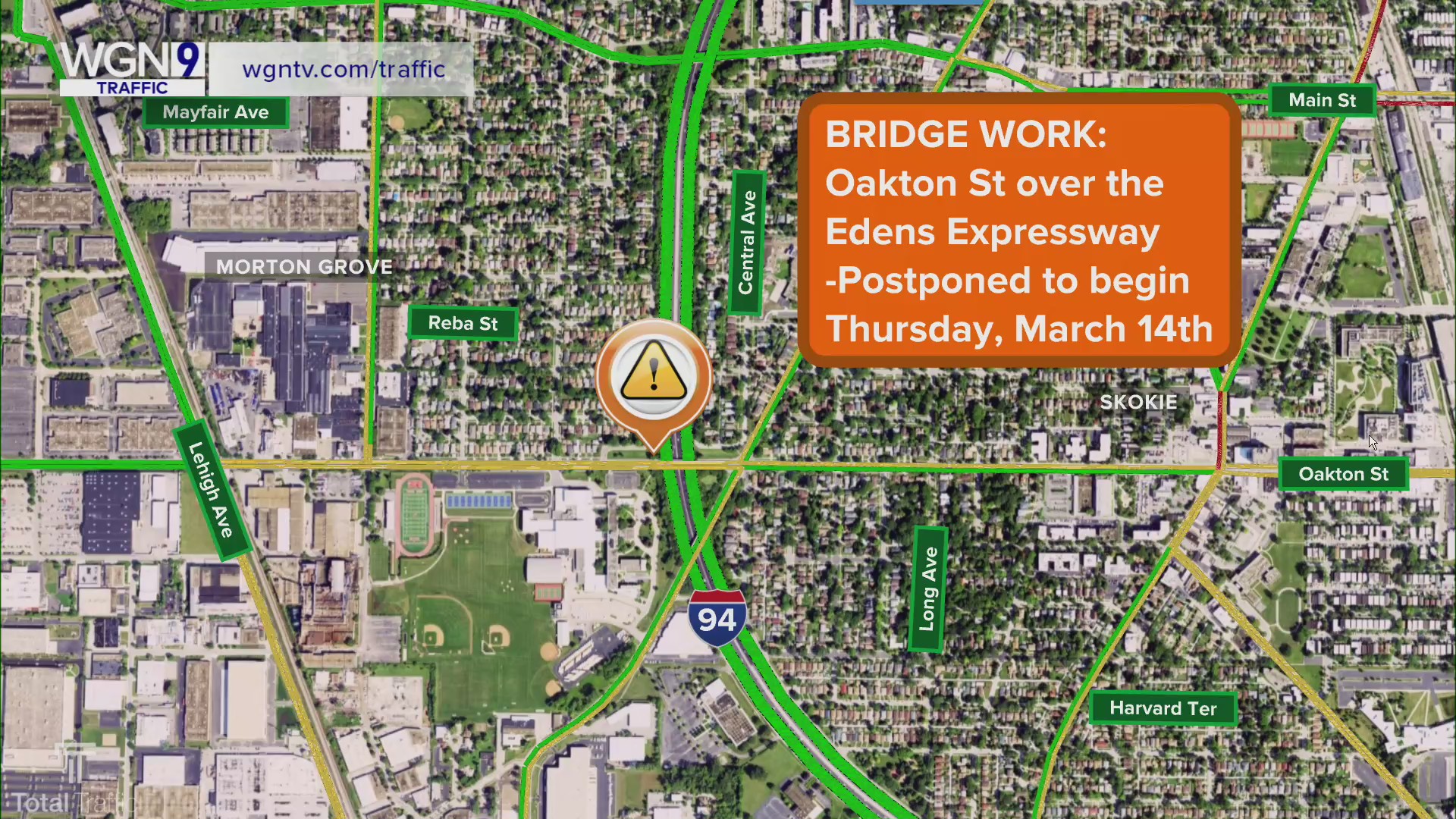 Construction on Oakton Street bridge over Edens to begin next week – WGN-TV