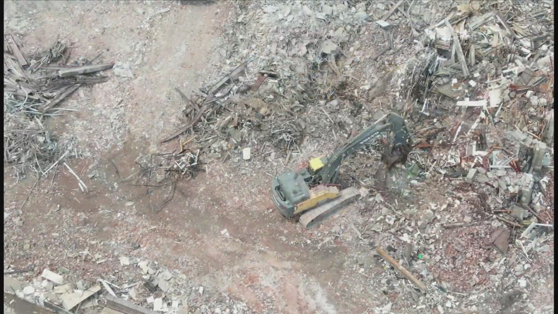 Collapsed building now mostly rubble – KSN-TV