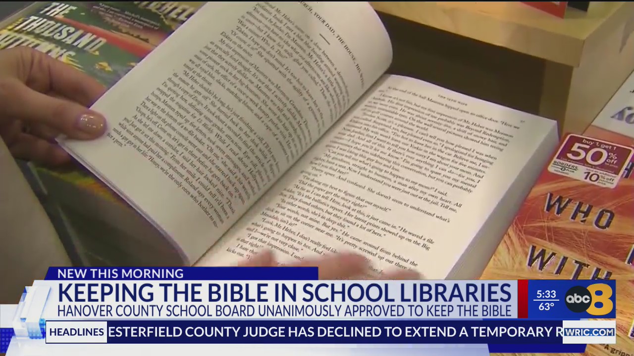Hanover County School Board unanimously votes to keep the Bible in ...