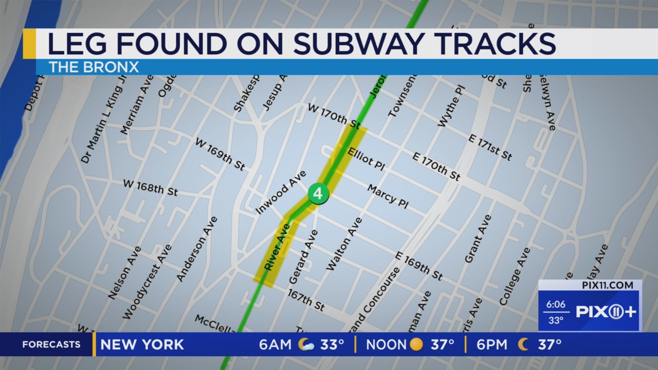 Human leg found on No. 4 train tracks in the Bronx: NYPD – WFLA
