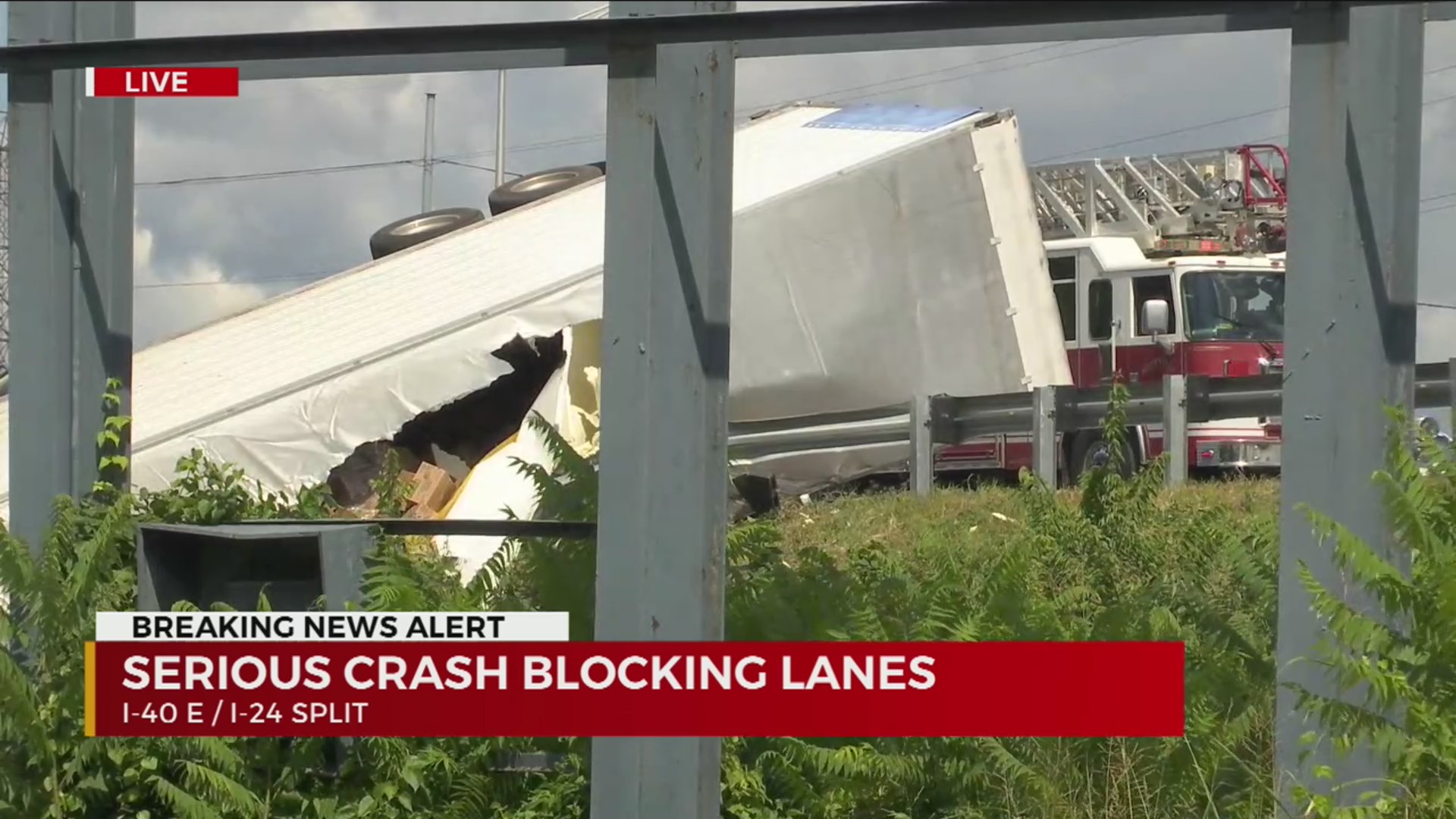 Rollover crash closes portion of I-40 – WKRN News 2