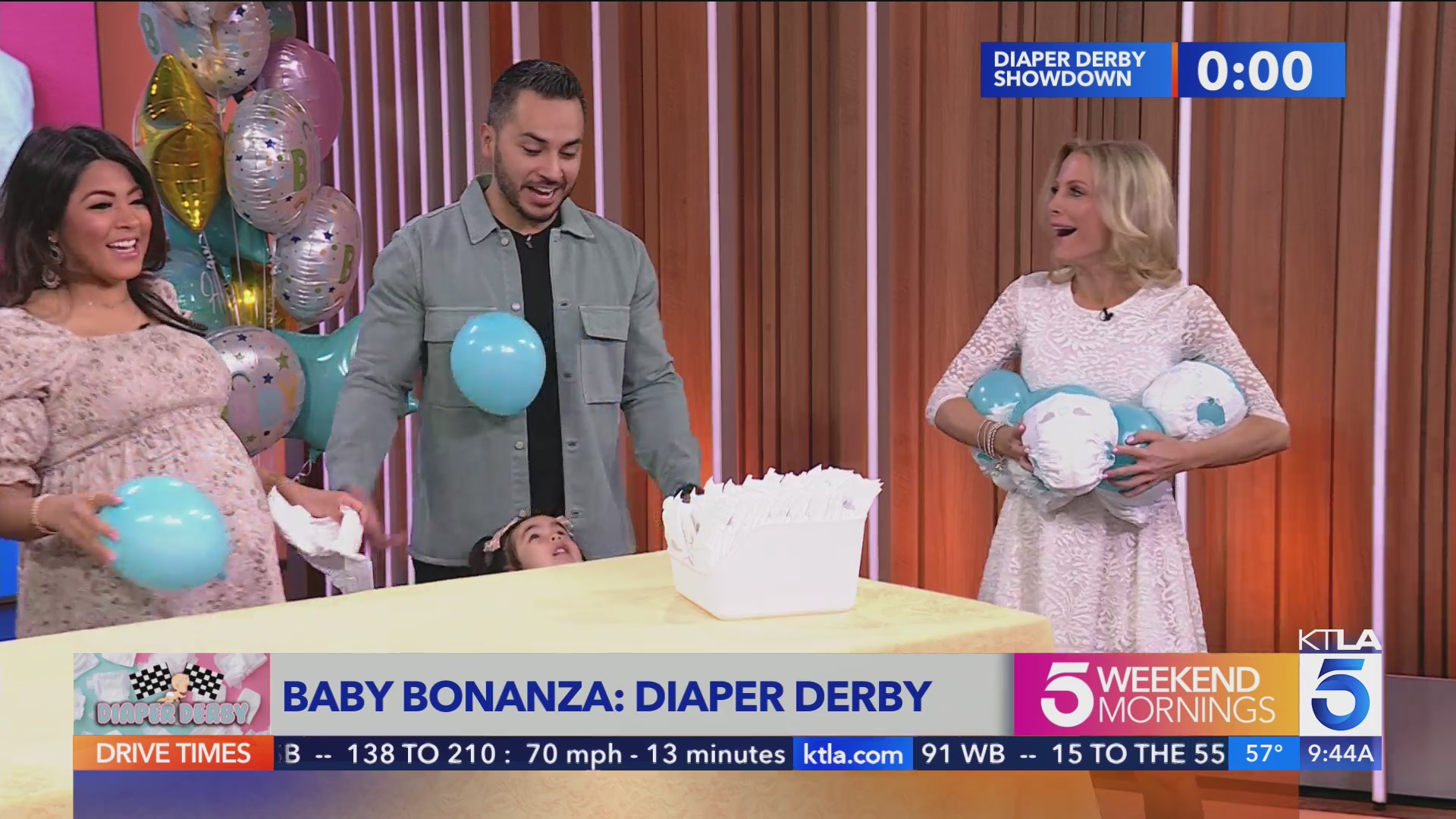 Expecting weekenders celebrate baby with Diaper Derby – KTLA