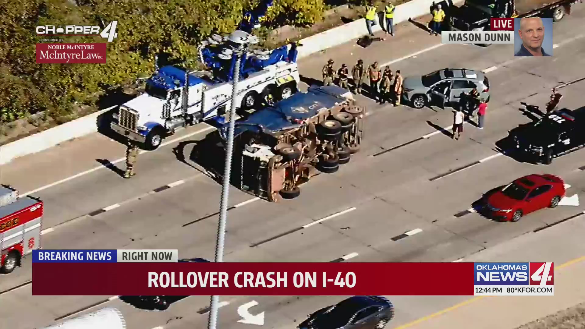 Rollover accident slows traffic on I-40 westbound – KFOR.com Oklahoma City