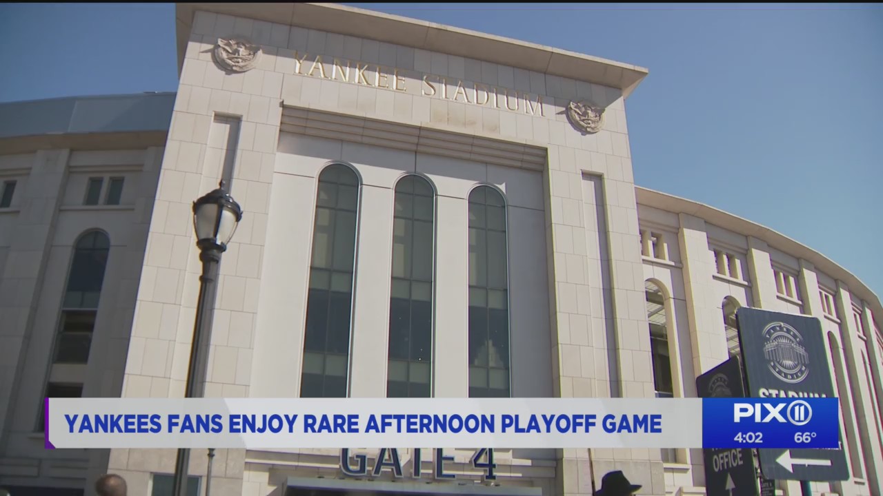 Yankees fans enjoy beautiful afternoon for playoff game – PIX11