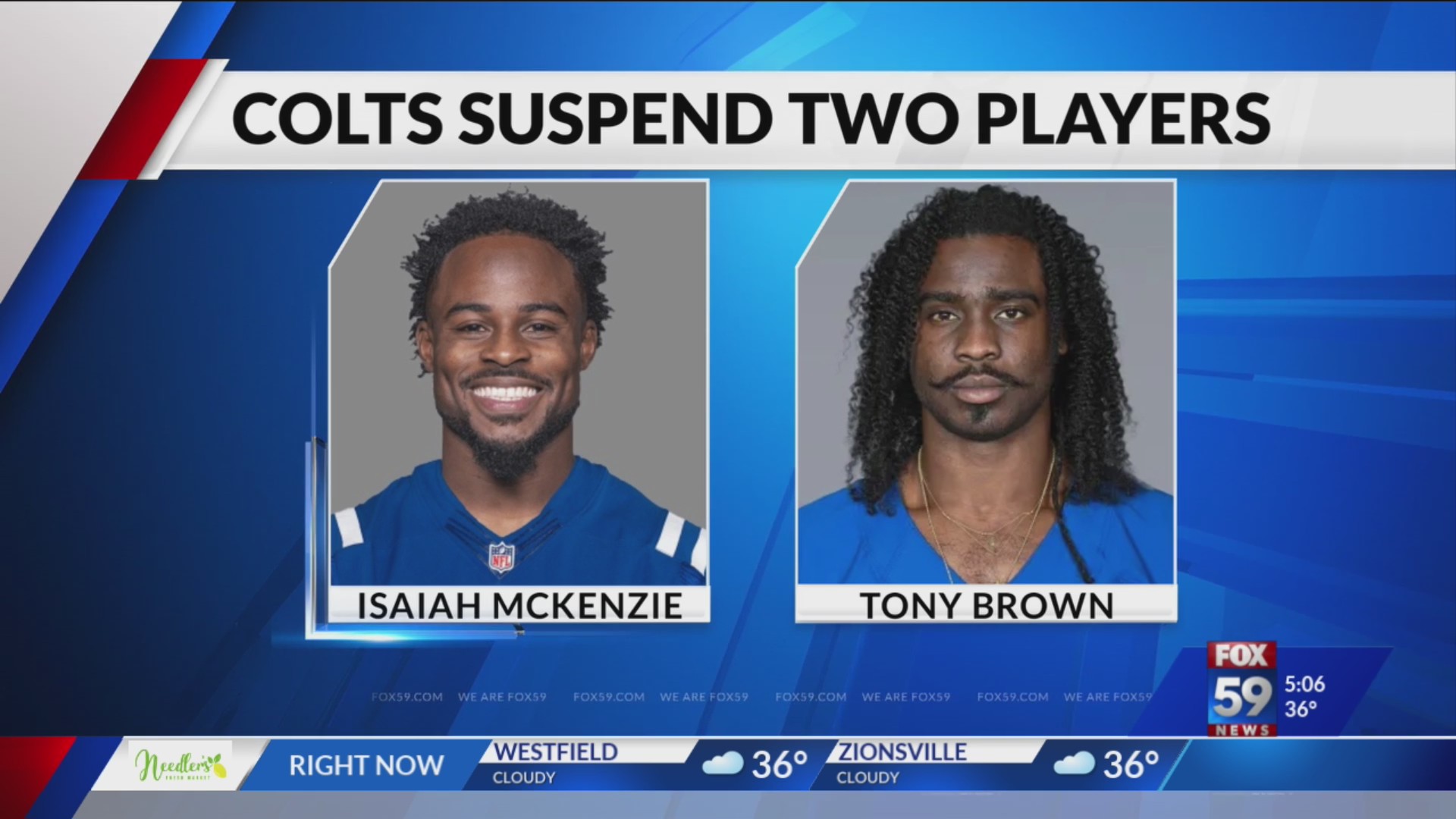 Colts add Tony Brown, Isaiah McKenzie to Reserve/Suspended list – Fox 59