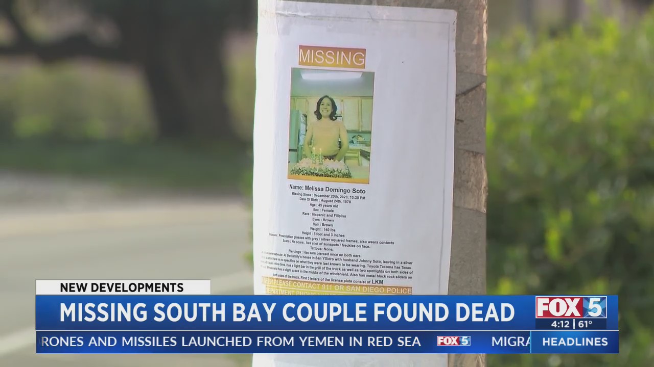 Missing South Bay Couple Found Dead – FOX 5 San Diego & KUSI News