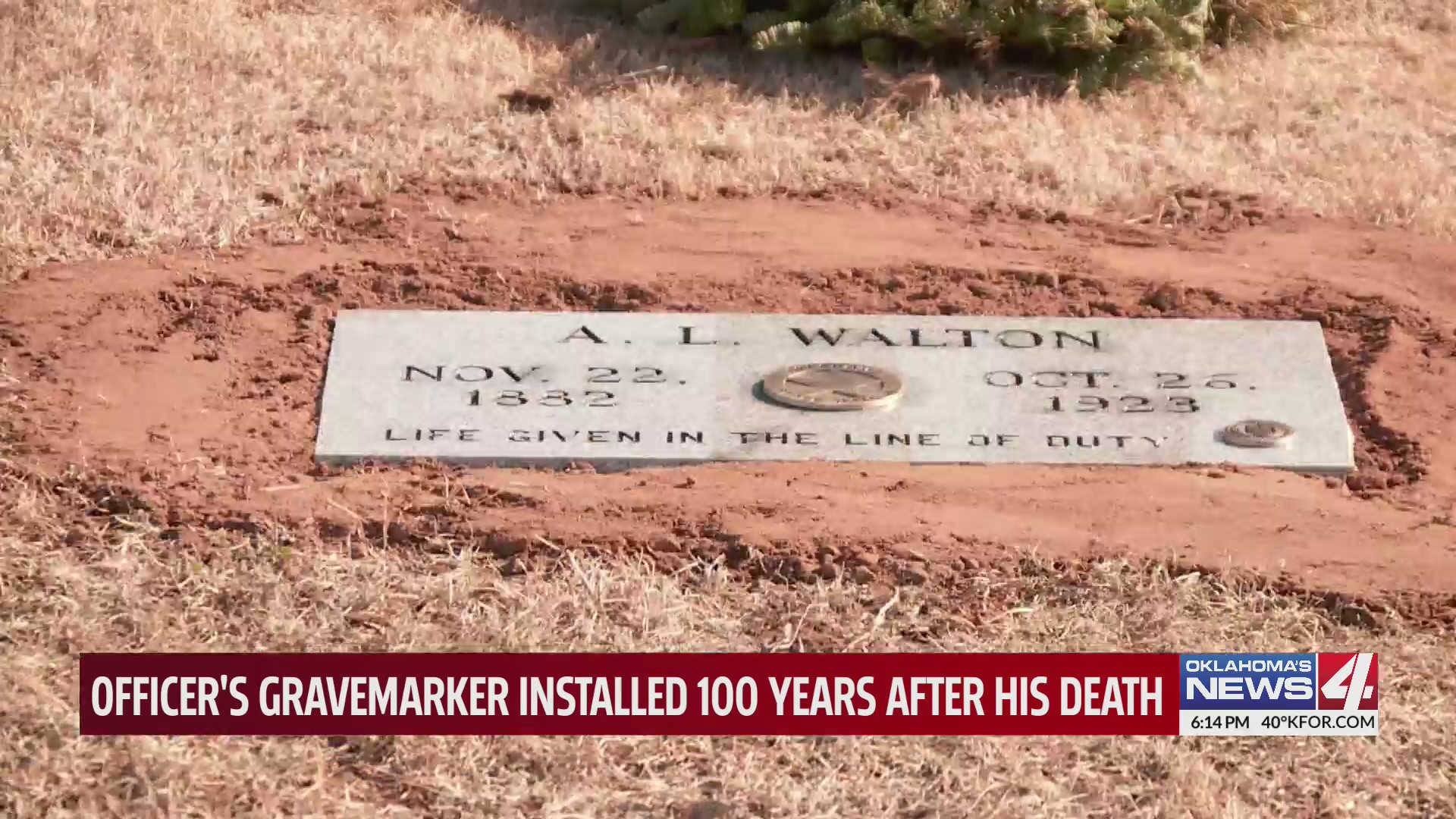 Officer’s grave marker installed 100 years after his death – KFOR.com ...