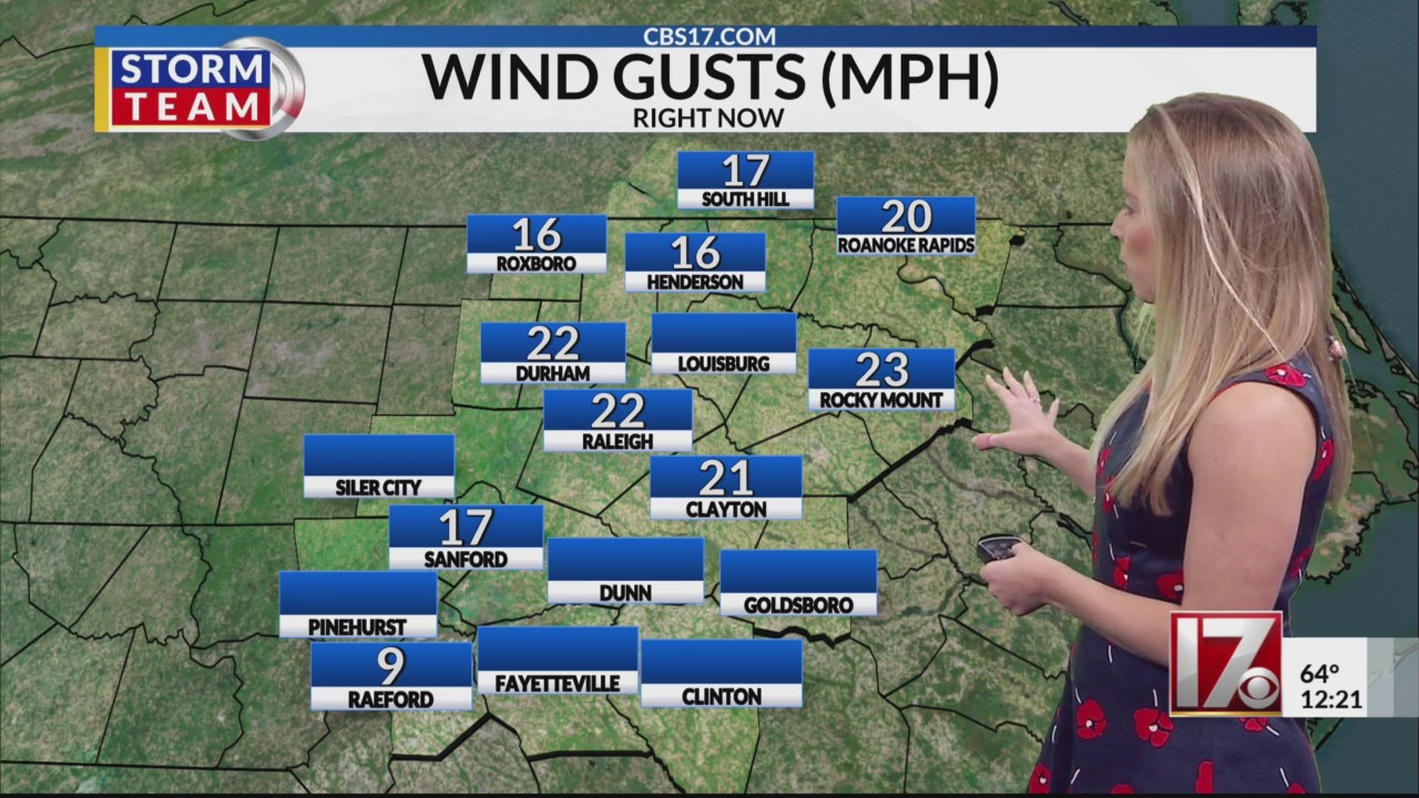 Warmer, windy temperatures, noon forecast – CBS17.com