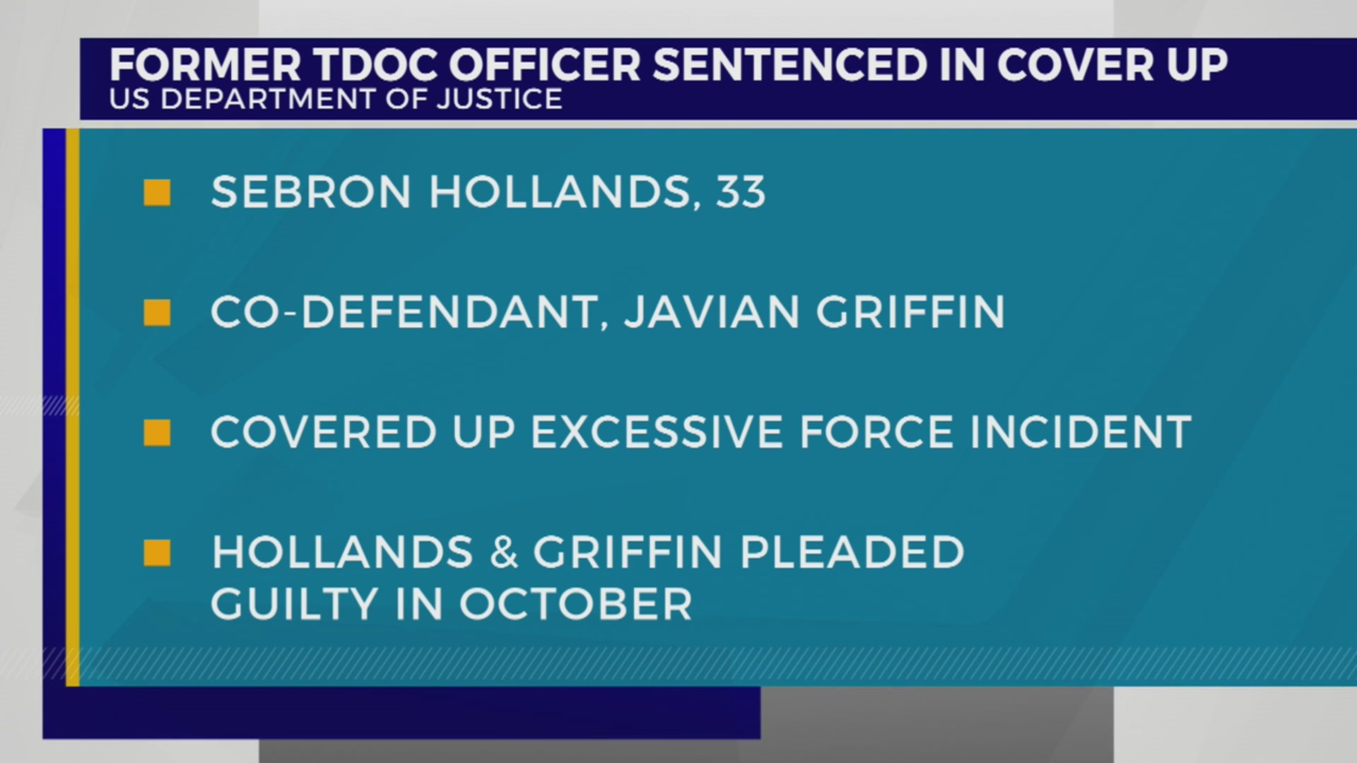 Former TDOC officer sentenced for covering up excessive force incident ...
