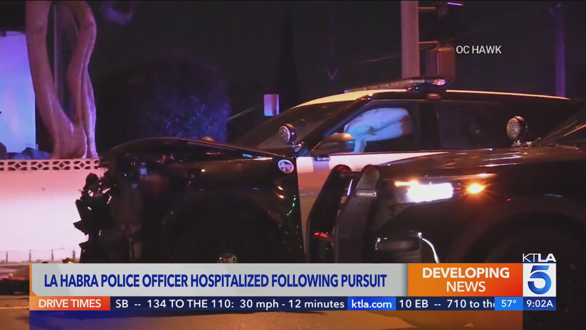 Police officer, driver injured after pursuit crash in La Habra – KTLA