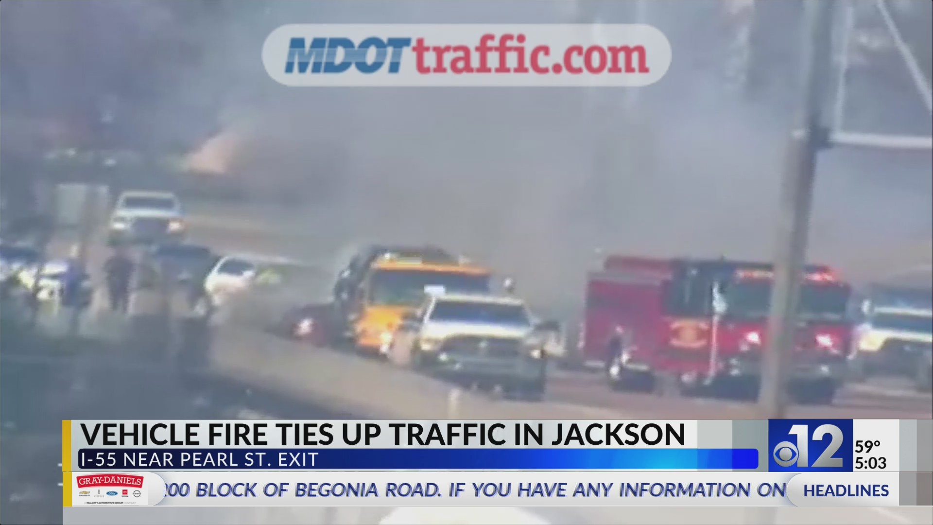 Car fire ties up traffic on I-55 in Jackson – WJTV