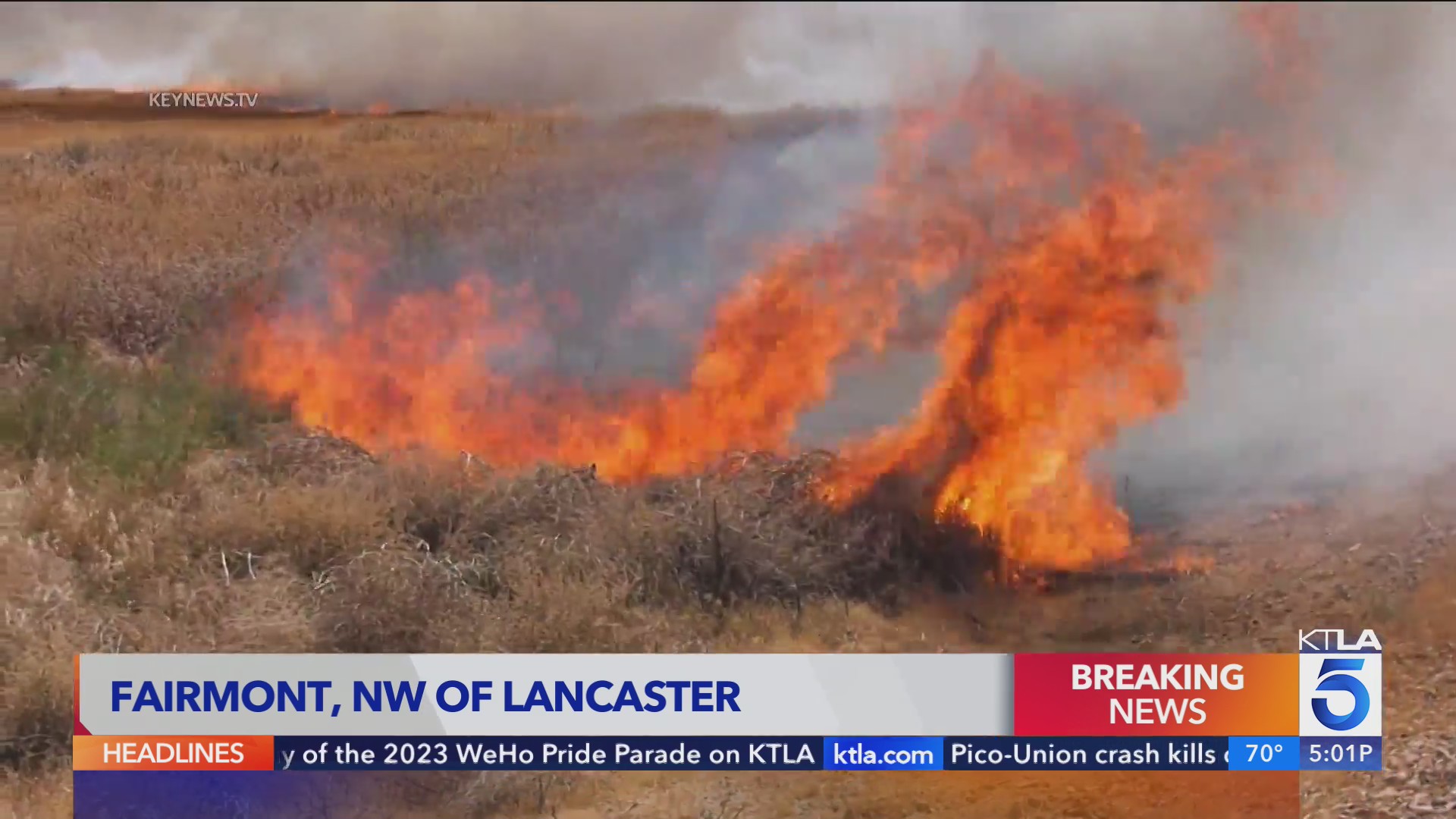 Fire crews battling Danny Fire in Antelope Valley – KTLA