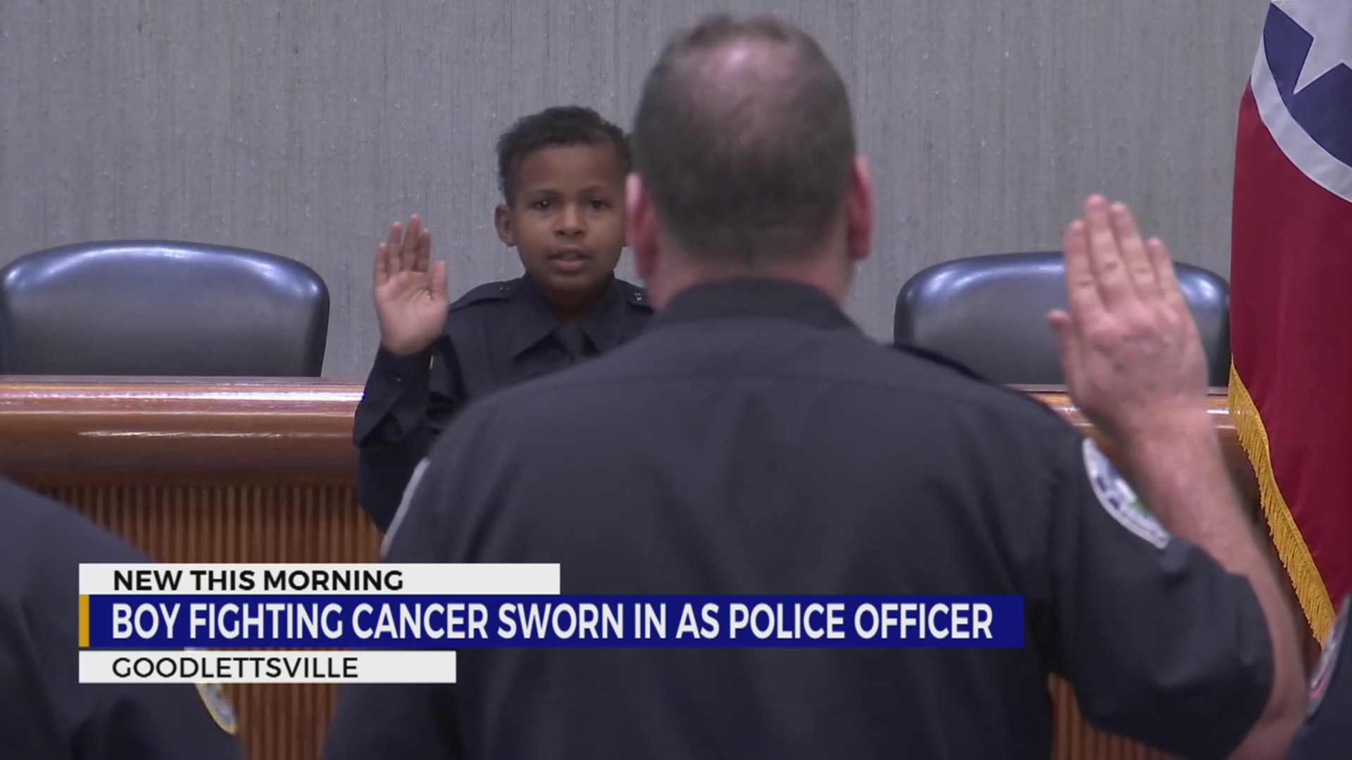 10-year-old boy fighting cancer sworn in as police officer – WKRN News 2