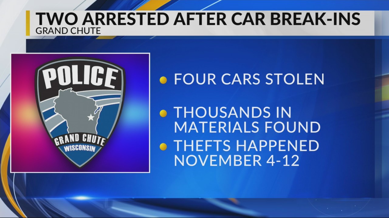 Grand Chute PD take two into custody following string of car break-ins ...