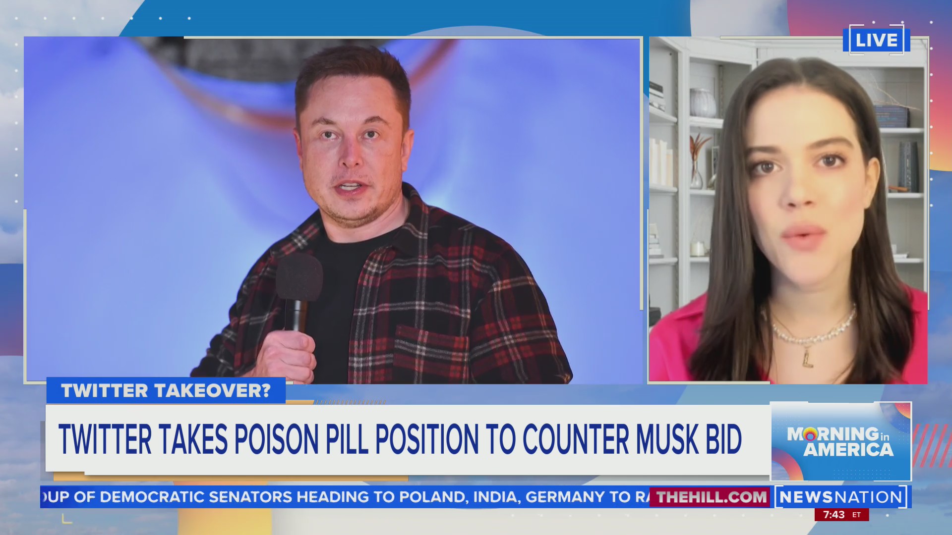 Twitter takes poison pill position to counter Musk’s bid | Morning in ...