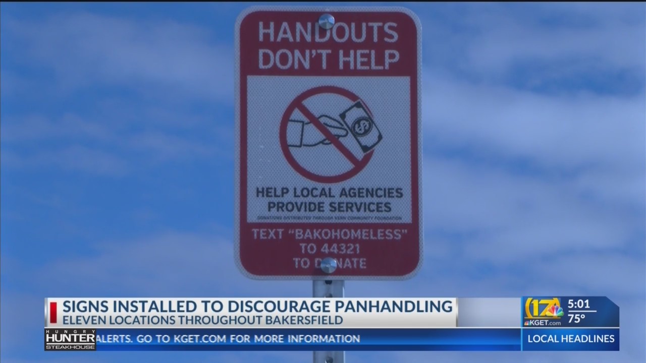 Signs installed to discourage panhandling – KGET 17