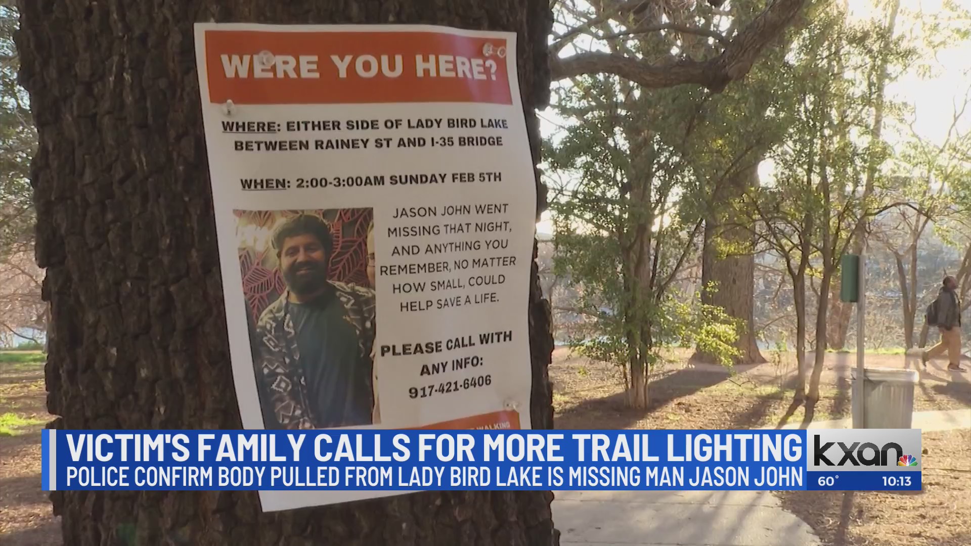 Missing man Jason John’s death prompts push for lighting on Lady Bird ...