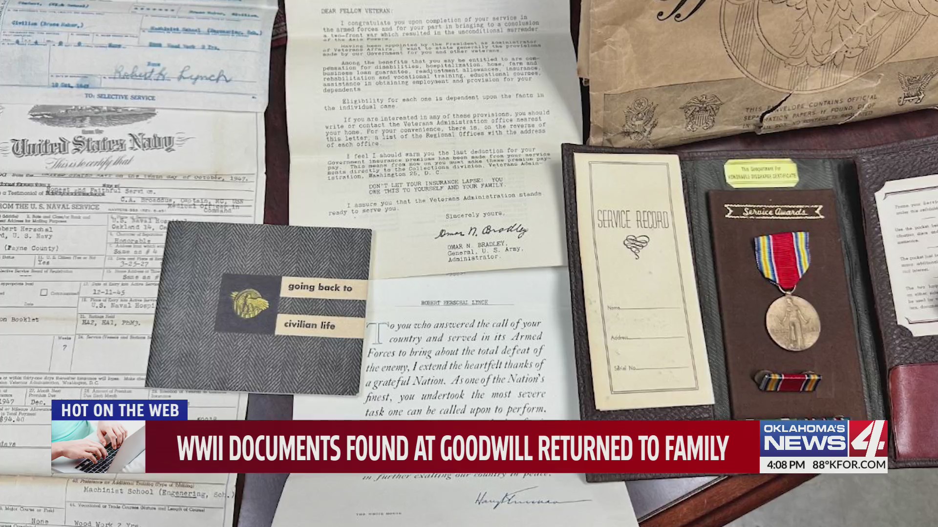 WWII documents found at Goodwill returned to family – KFOR.com Oklahoma City