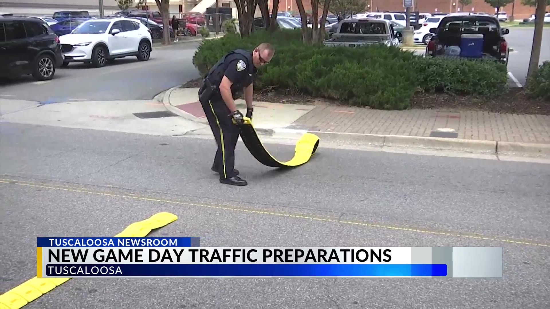 Tuscaloosa police install speed bumps on the Strip for traffic safety ...