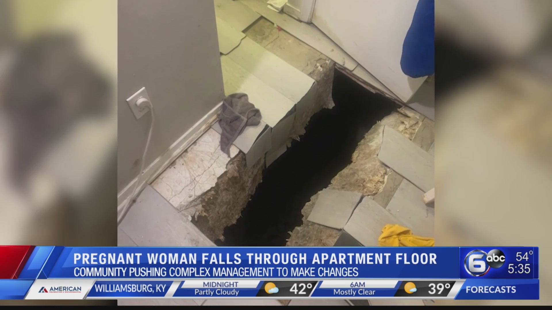 Pregnant woman falls through apartment floor – WATE 6 On Your Side