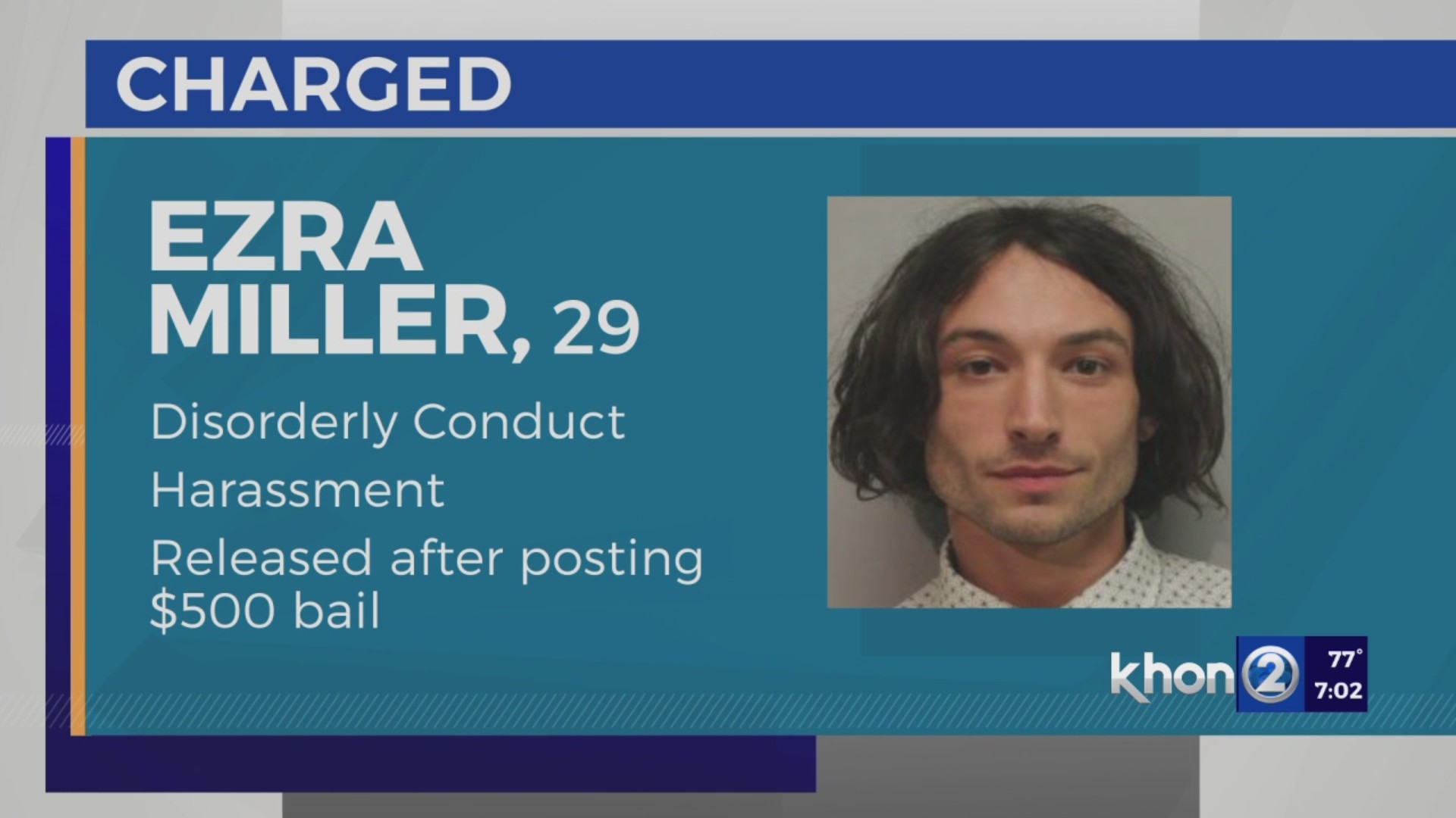 Actor Ezra Miller gets arrested at Hilo bar – WKRN News 2