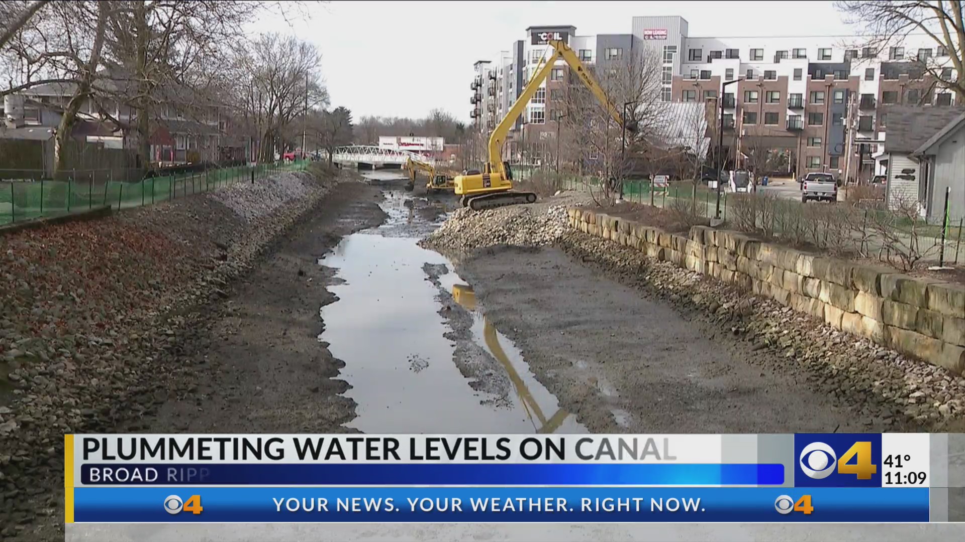 Portion of canal in Broad Ripple being drained during construction – Fox 59