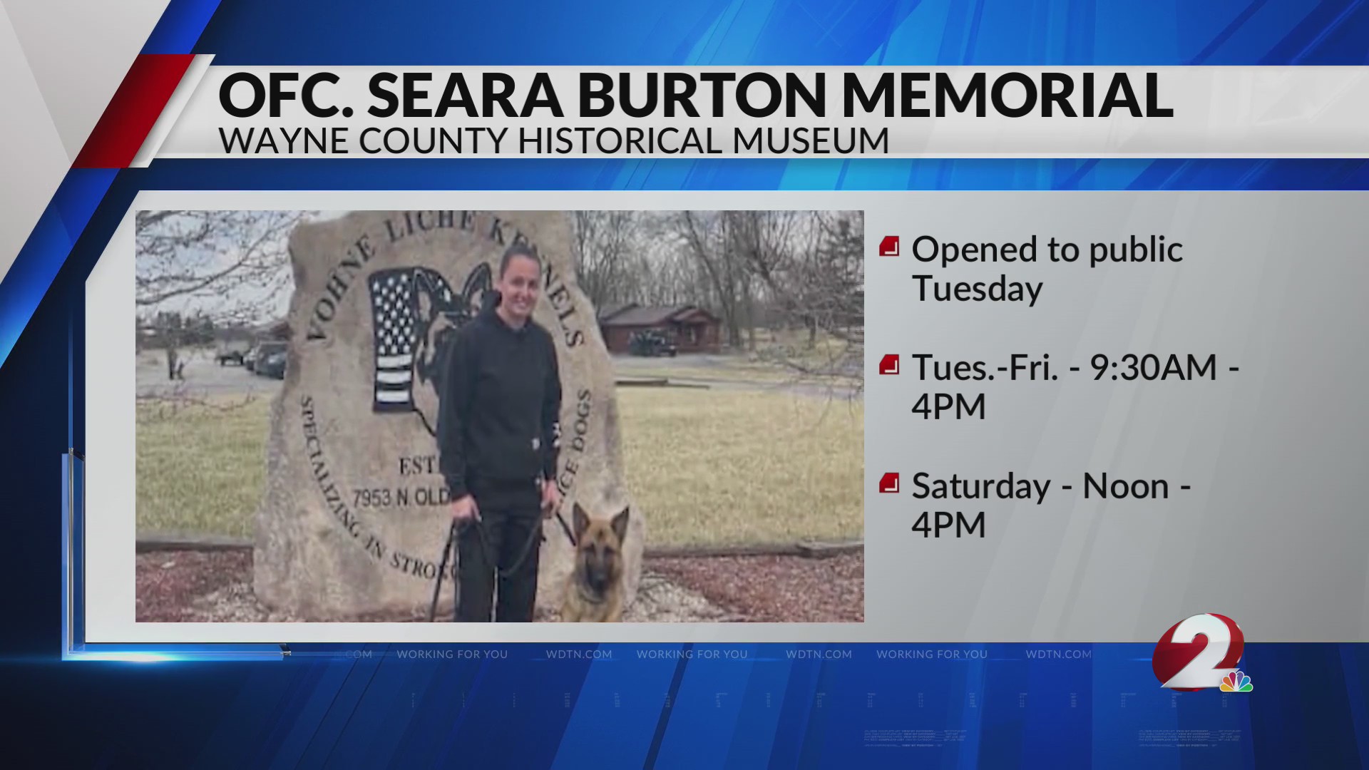 Exhibit honoring Officer Seara Burton opens in Wayne County – WDTN.com