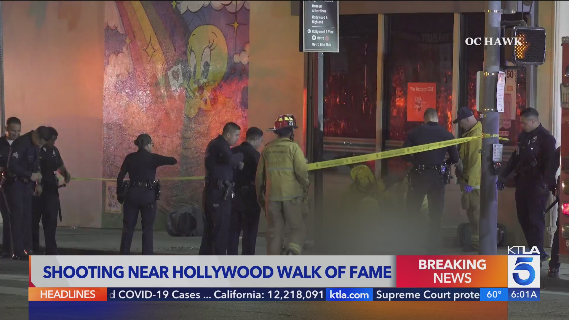 At least one hospitalized in overnight shooting on Hollywood Walk of ...
