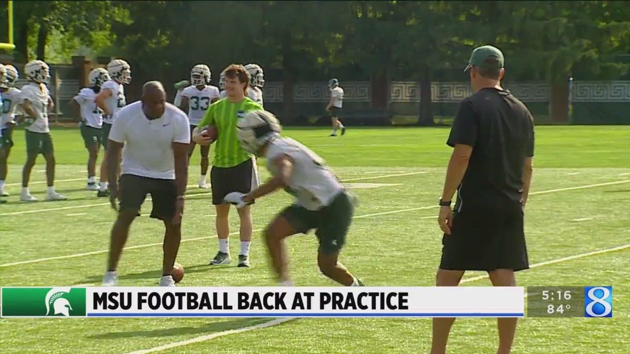 MSU football back at practice – WOODTV.com
