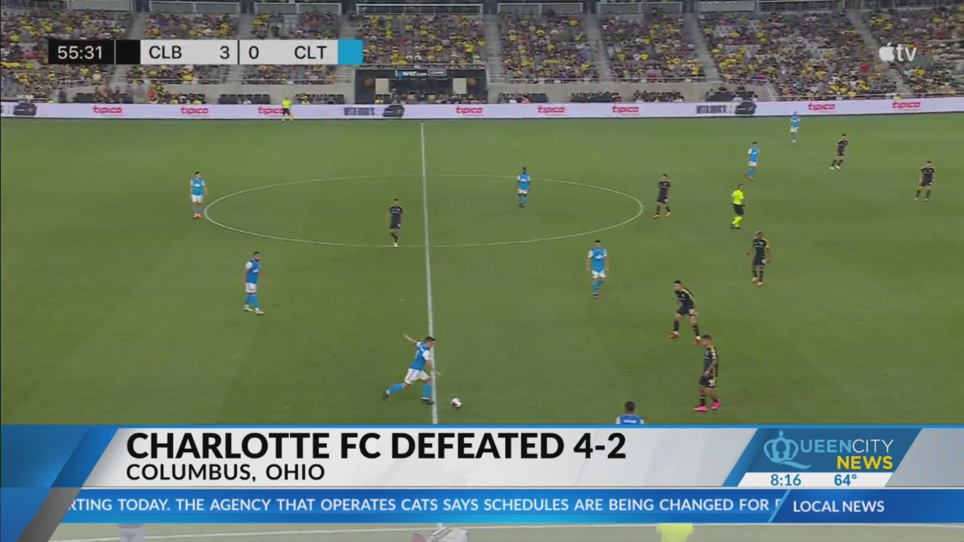 CLT FC commentator recaps 4-2 loss at Columbus – Queen City News