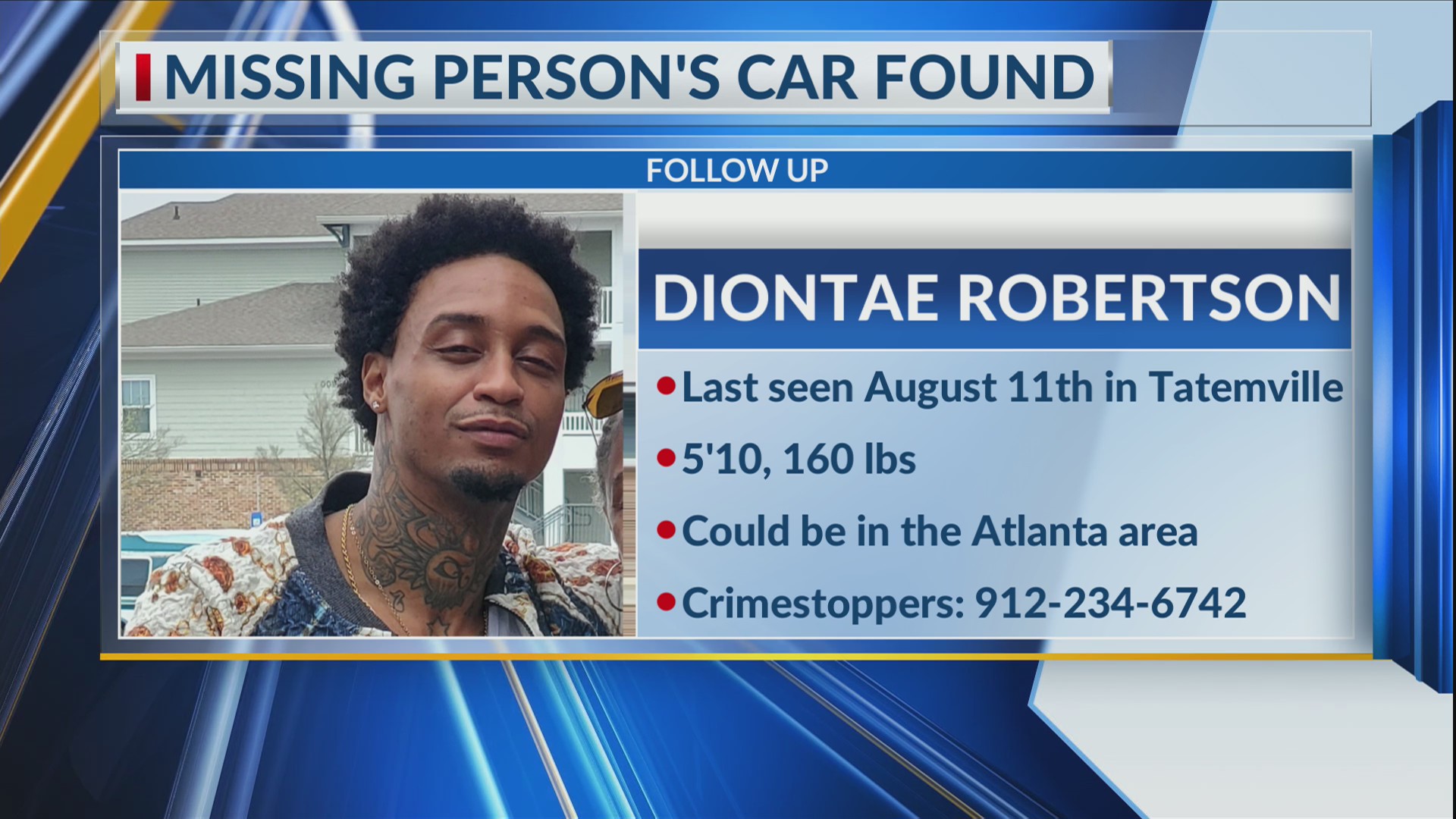 Police locate vehicle of missing man last seen in August – WSAV-TV